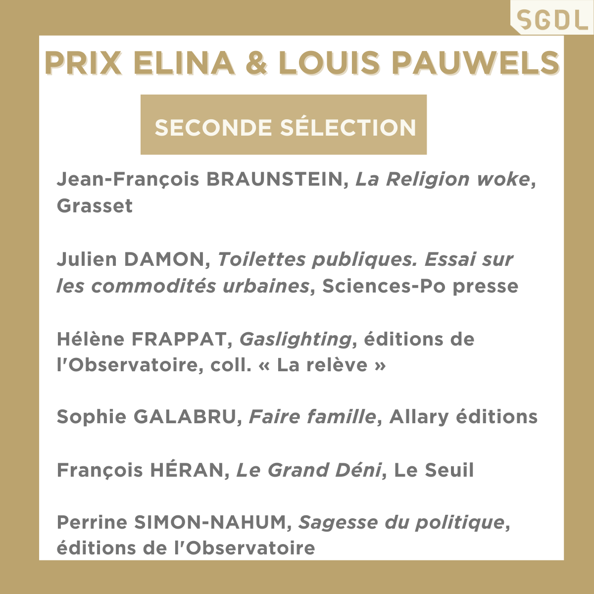 Prix Elina & Louis Pauwels Découvrez la seconde sélection